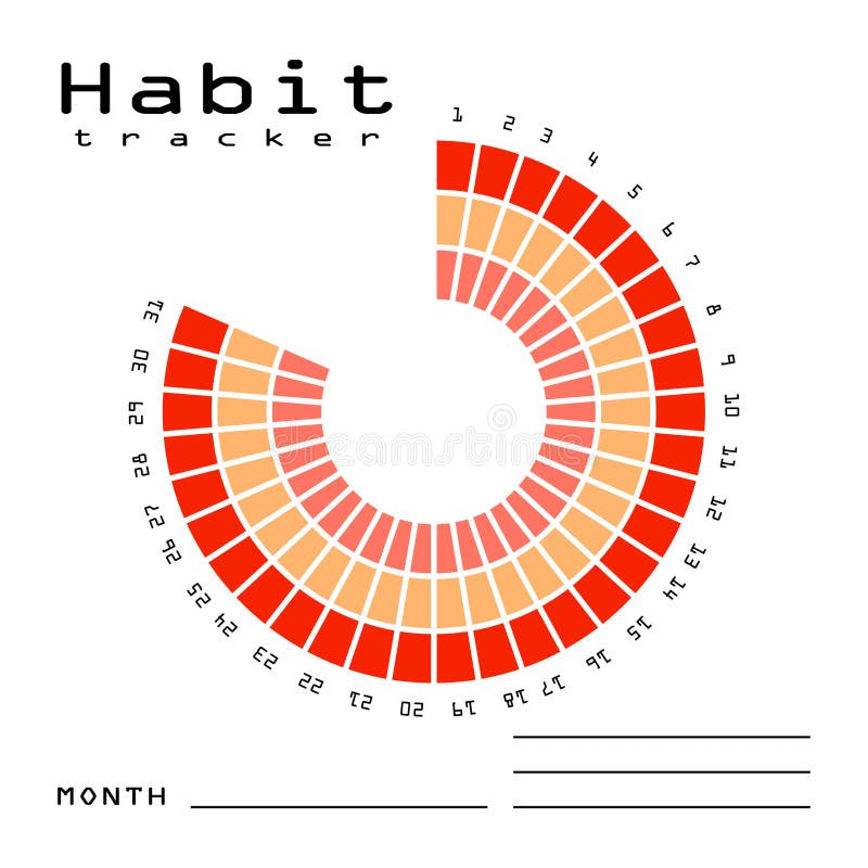 Habit Tracker for MONTH. Template Mockup. Vector Personal Organizer ...