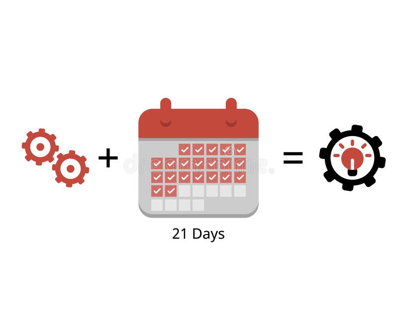 Habit Transformation with 21-Day Rule To Earn New Habit Stock Vector ...