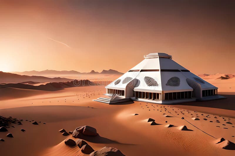 Habitat on Planet Mars -. Generative AI Stock Image - Image of ...
