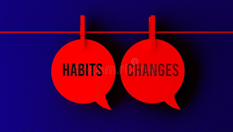 Habits and Changes Concept on Speech Bubbles Fastened with Clothespins ...