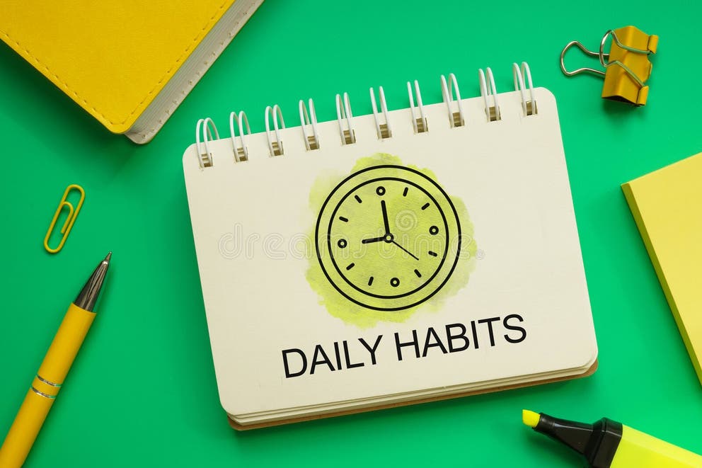 Daily Habits are Shown Using the Text on the Notebook Stock Photo ...