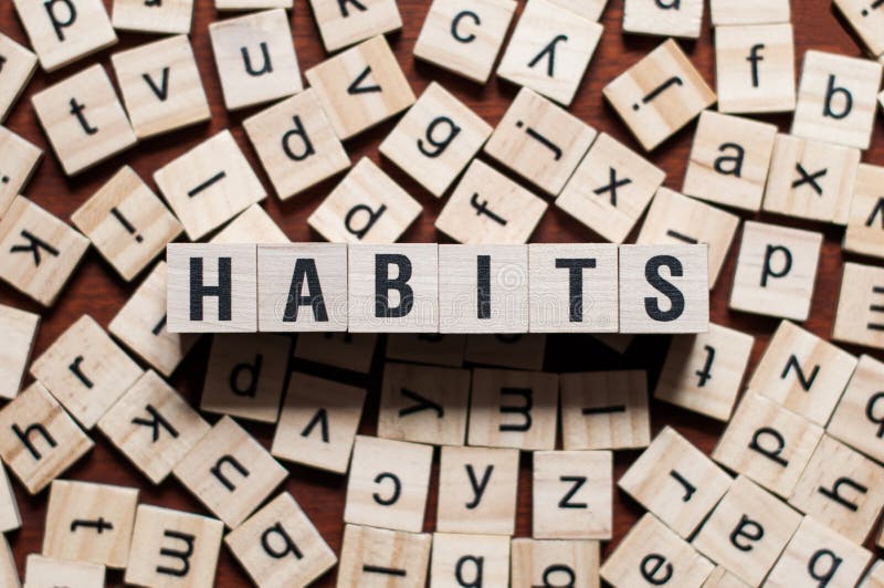 HABITS Word Written on Building Blocks Concept Stock Image - Image of ...