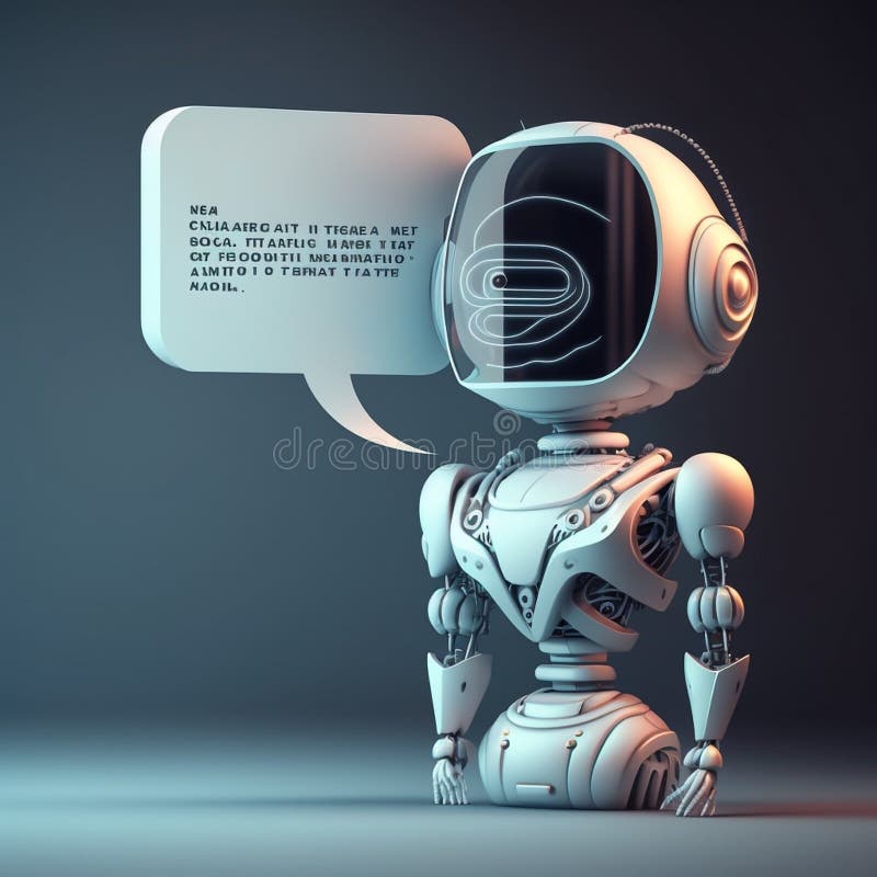 Hablando De Un Lindo Robot Con Inteligencia Artificial. Concepto De Chatbot Stock de ilustración ...