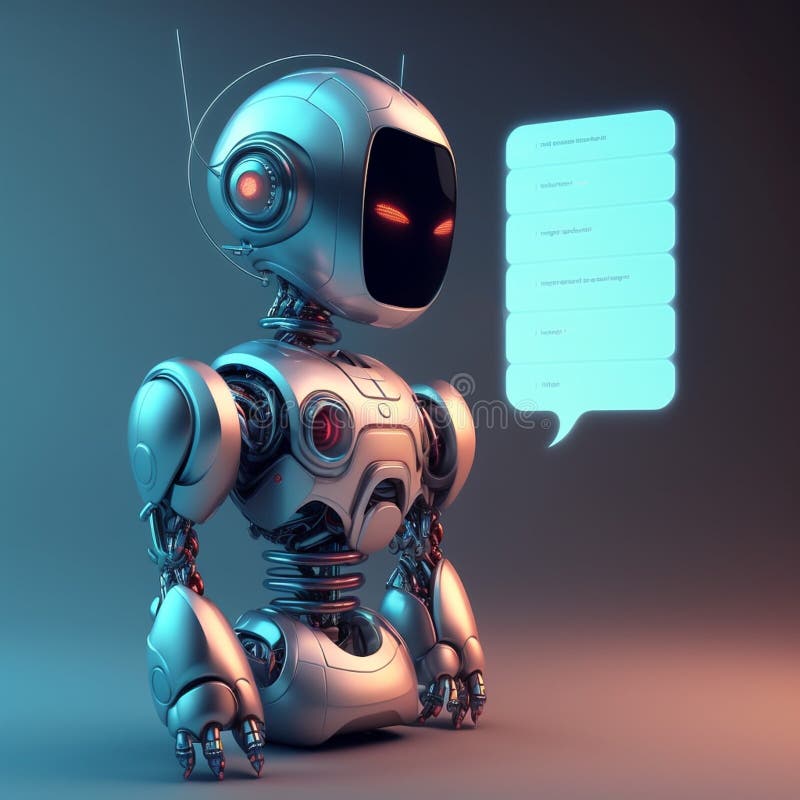 Hablando De Un Lindo Robot Con Inteligencia Artificial. Concepto De ...