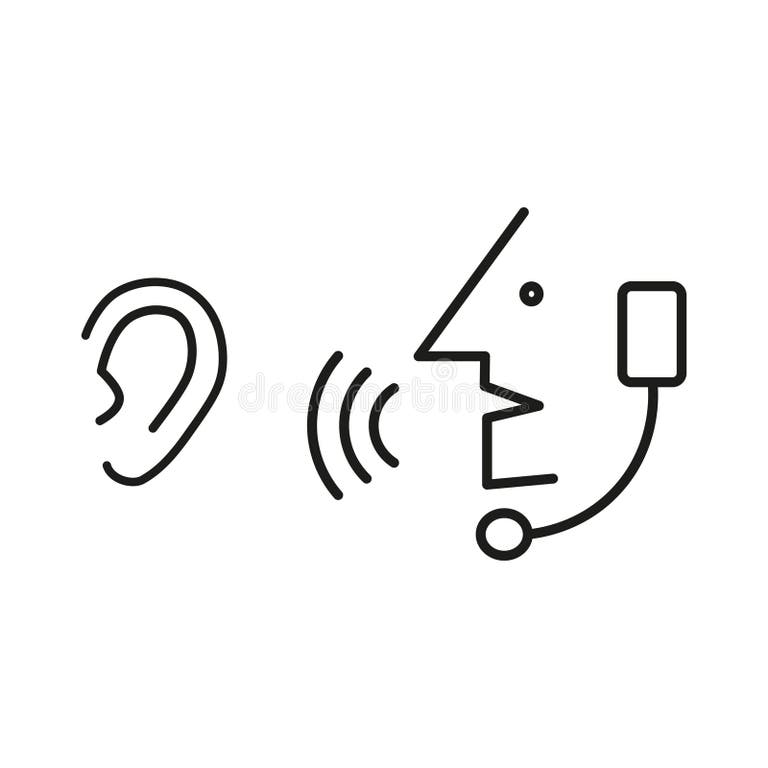 Hable y escuche símbolo ilustración del vector. Ilustración de rumor ...