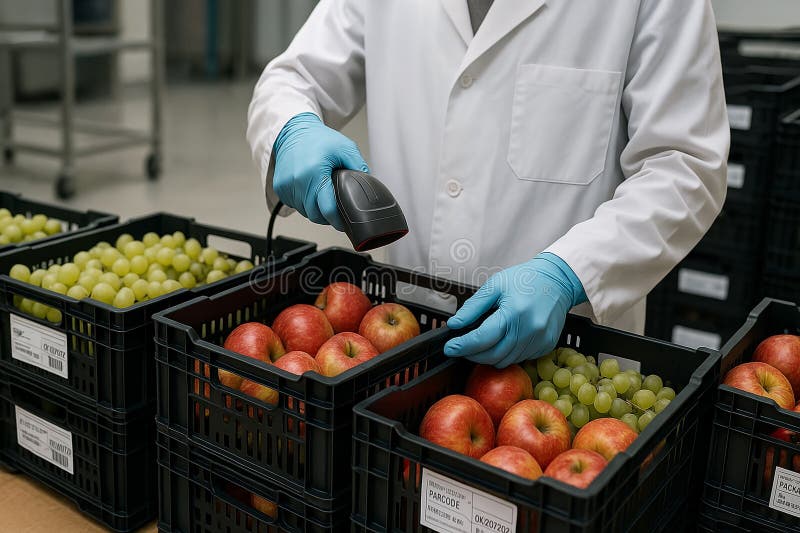 HACCP Fruit Inspection Process with Barcode Scanning of Apples and ...