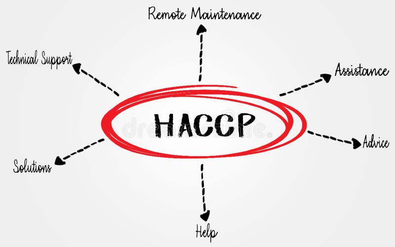 HACCP Process Diagram Showing Assistance and Solutions. Stock Photo ...