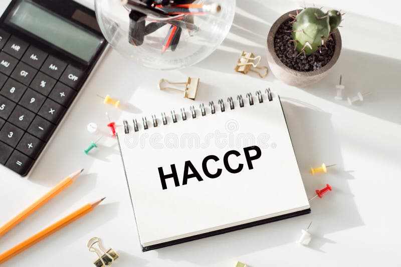 HACCP Text on Paper with Pencil, Calculator and Notebook. Business ...
