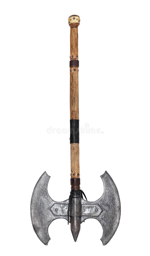 Arma Del Macis De La Madera Con Los Puntos Y Los Alambres Del Metal En ...