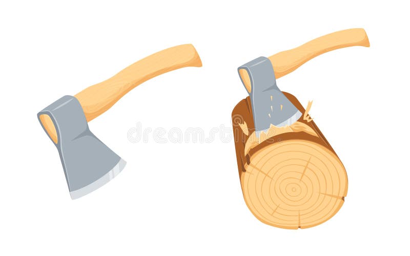 Hachage du rondin de hache illustration de vecteur. Illustration du ...