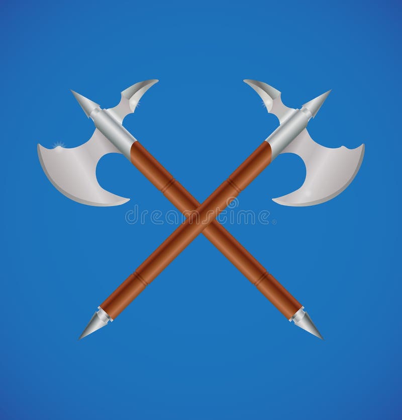 Dos Alabardas Cruzadas De La Batalla Ilustración del Vector ...