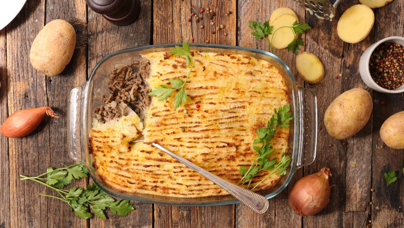 Hachis Parmentier, Mashed Potato with Beef Stock Photo - Image of mash ...