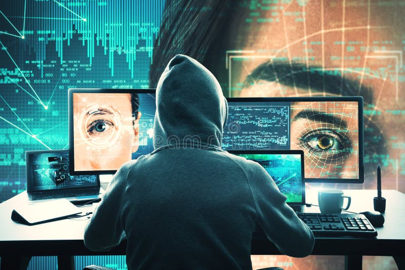 Hack and access concept stock image. Image of biometric - 149448987