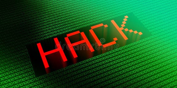 Hack - binary code concept stock illustration. Illustration of word ...