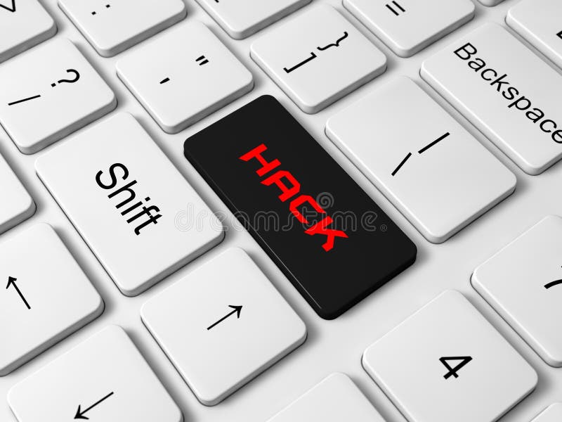 Hack Button on a Computer Keyboard. Stock Illustration - Illustration ...