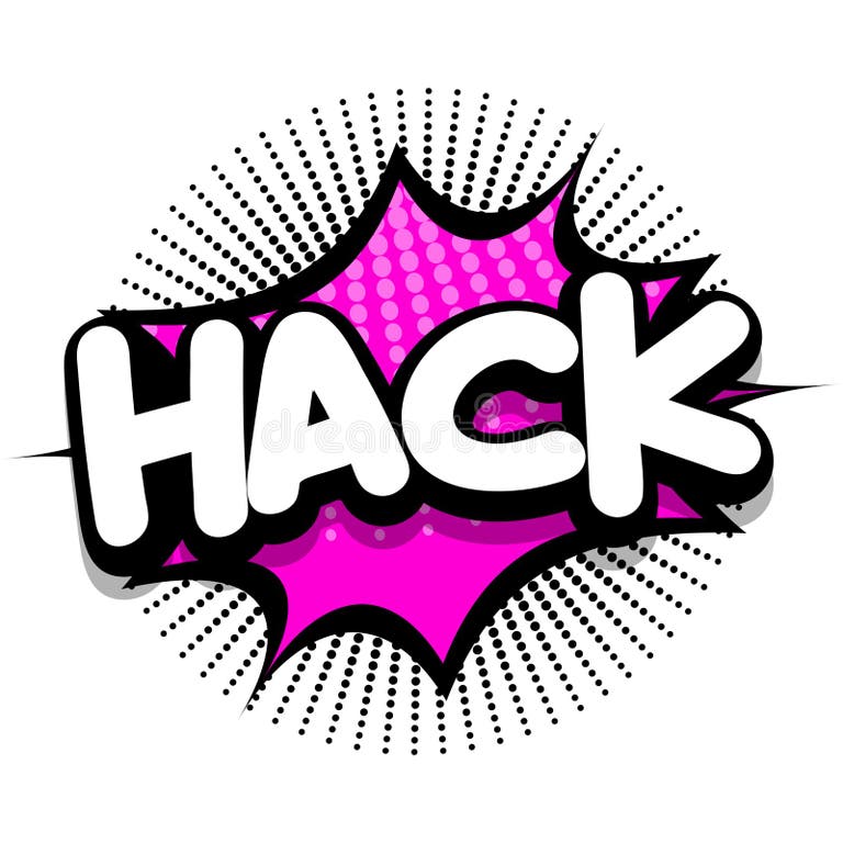 Hack Comic Book Explosion Bubble Vector Illustration Stock Vector ...