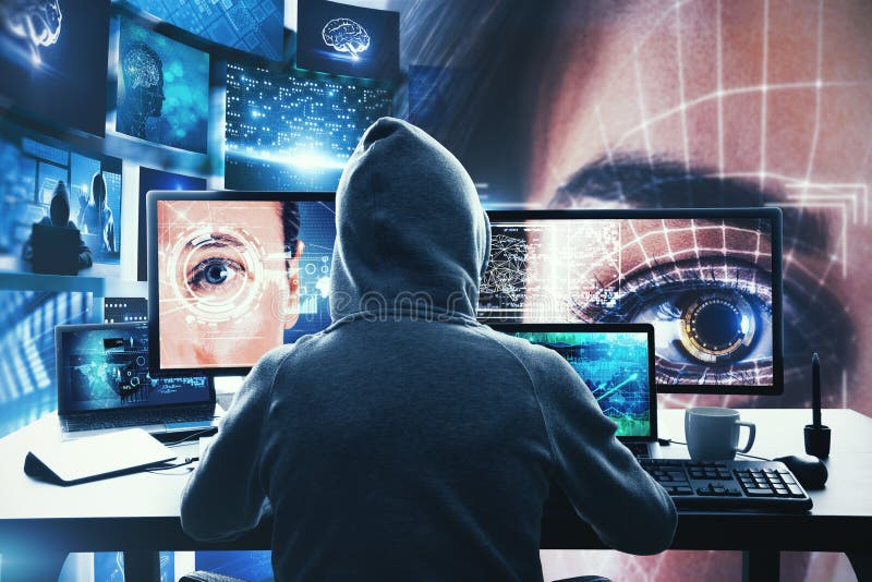 Hack and access concept stock image. Image of biometric - 149448987