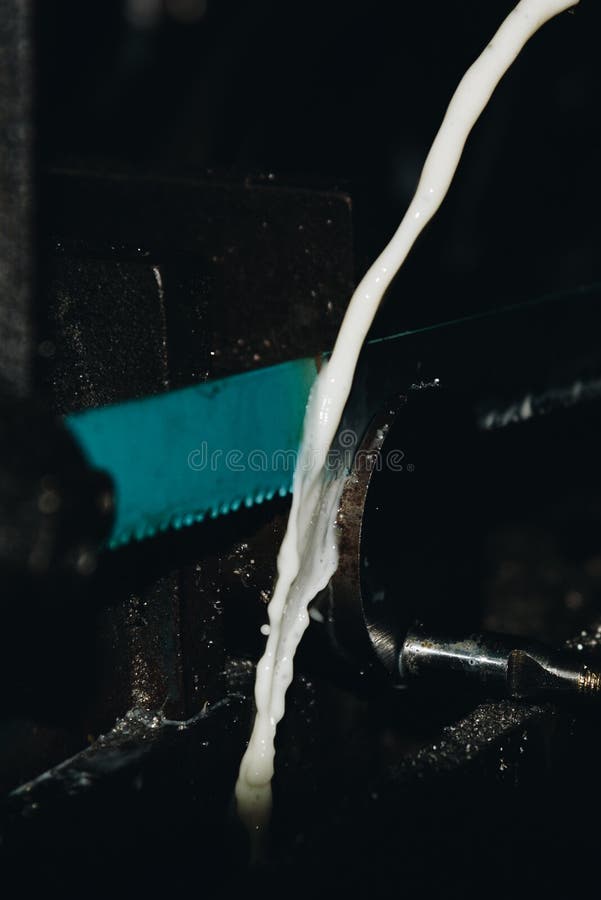 Hack Sawing Machine Working To Cutting a Metal Stock Photo - Image of ...