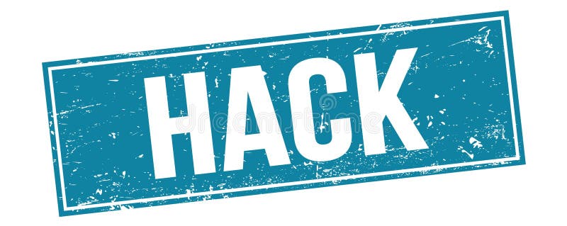 HACK Text on Blue Grungy Rectangle Stamp Stock Illustration ...