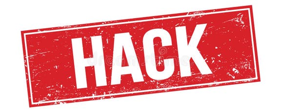 HACK Text on Red Grungy Rectangle Stamp Stock Illustration ...