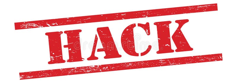 HACK Text on Red Grungy Lines Stamp Stock Illustration - Illustration ...