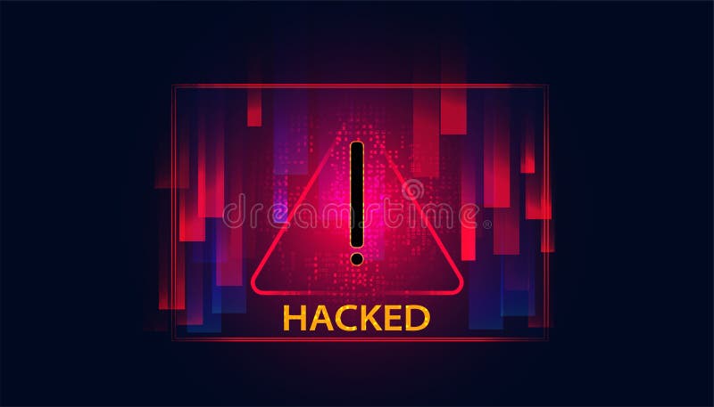 Hack Warning Concept Interface Screen Red System Warning That The
