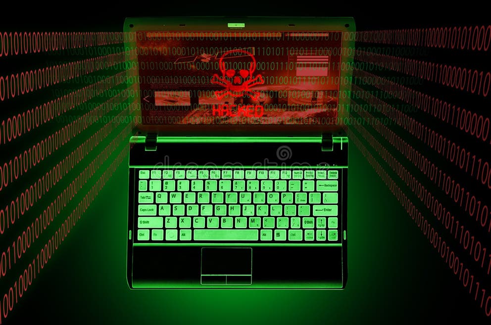 Hackad dator stock illustrationer. Illustration av identitet - 49205582