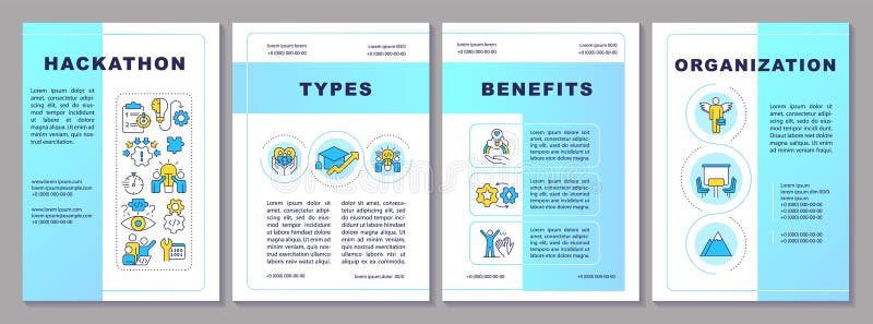 Hackathon Blue Brochure Template Stock Vector - Illustration of ...