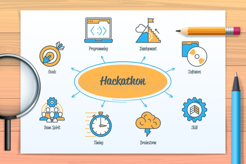 Hackathon Chart with Icons and Keywords Stock Illustration ...
