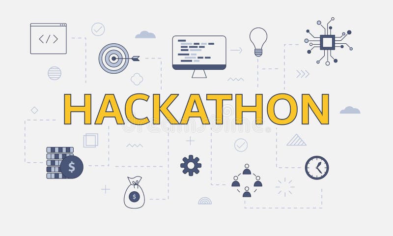 Hackathon Concept with Circle Icon for Website Template or Landing Page ...