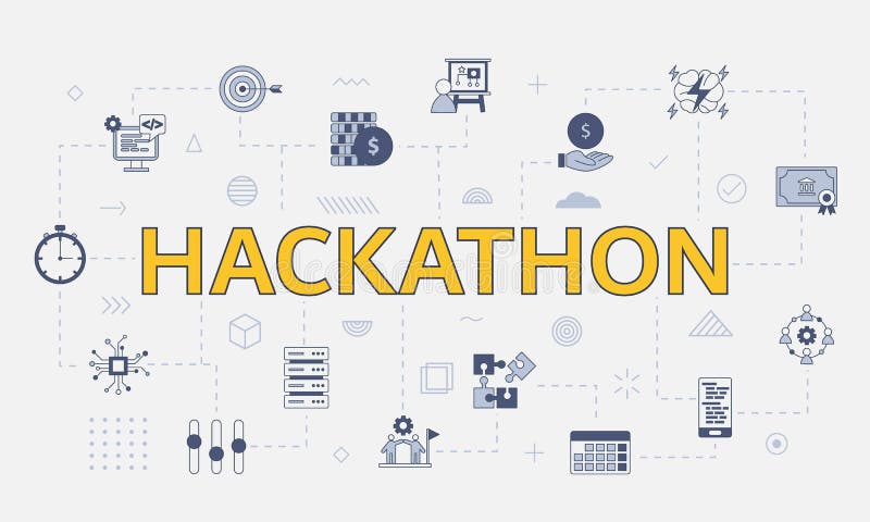 Hackathon Concept with Circle Icon for Website Template or Landing Page ...