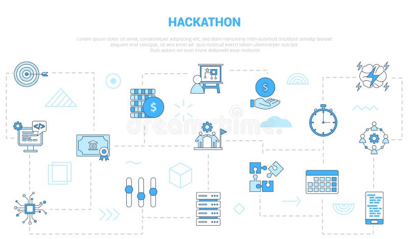 Hackathon Concept with Circle Icon for Website Template or Landing Page ...