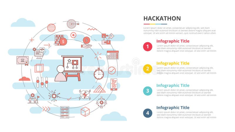 Hackathon Concept with Circle Icon for Website Template or Landing Page ...
