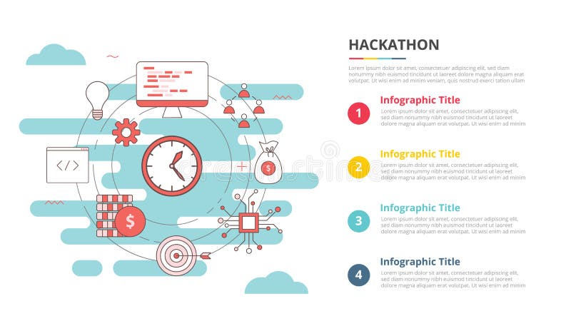 Hackathon Concept with Circle Icon for Website Template or Landing Page ...
