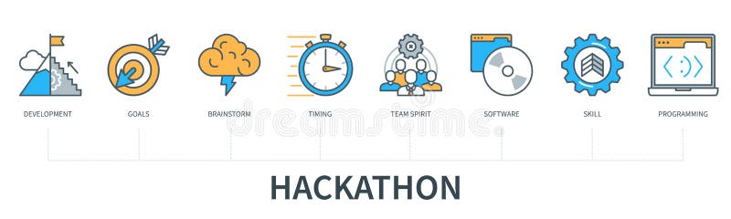 Hackathon Concept with Circle Icon for Website Template or Landing Page ...
