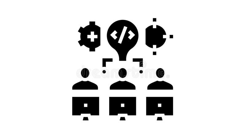 Hackathon Fintech Development Glyph Icon Animation Stock Video - Video ...