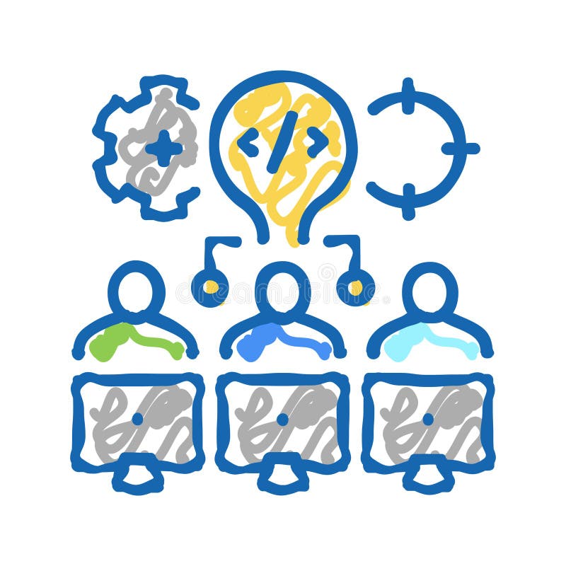 Hackathon Fintech Development Icon Doodle Illustration Stock ...