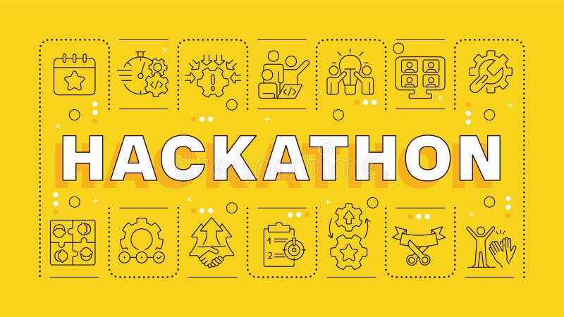 Hackathon Yellow Word Concept Stock Vector - Illustration of creativity, teamwork: 314755192