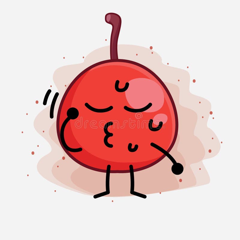 Hackberry Fruit Cute Character Illustration with Simple Face, Hands and ...