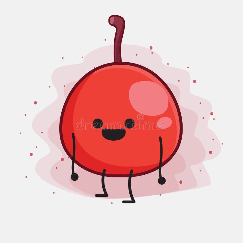 Hackberry Fruit Cute Character Illustration with Simple Face, Hands and ...