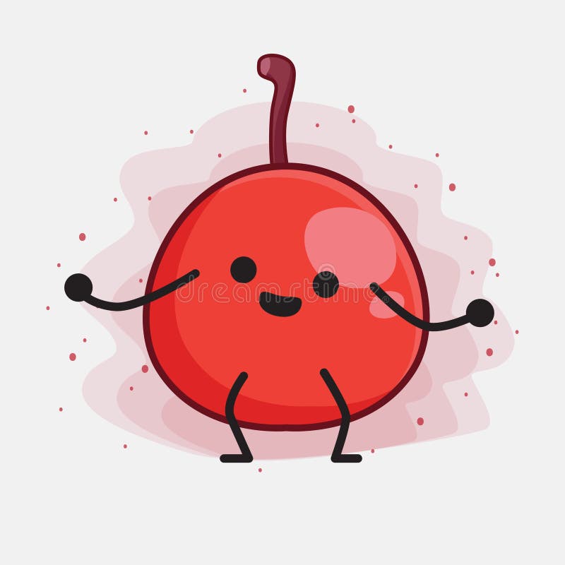 Hackberry Fruit Cute Character Illustration with Simple Face, Hands and ...