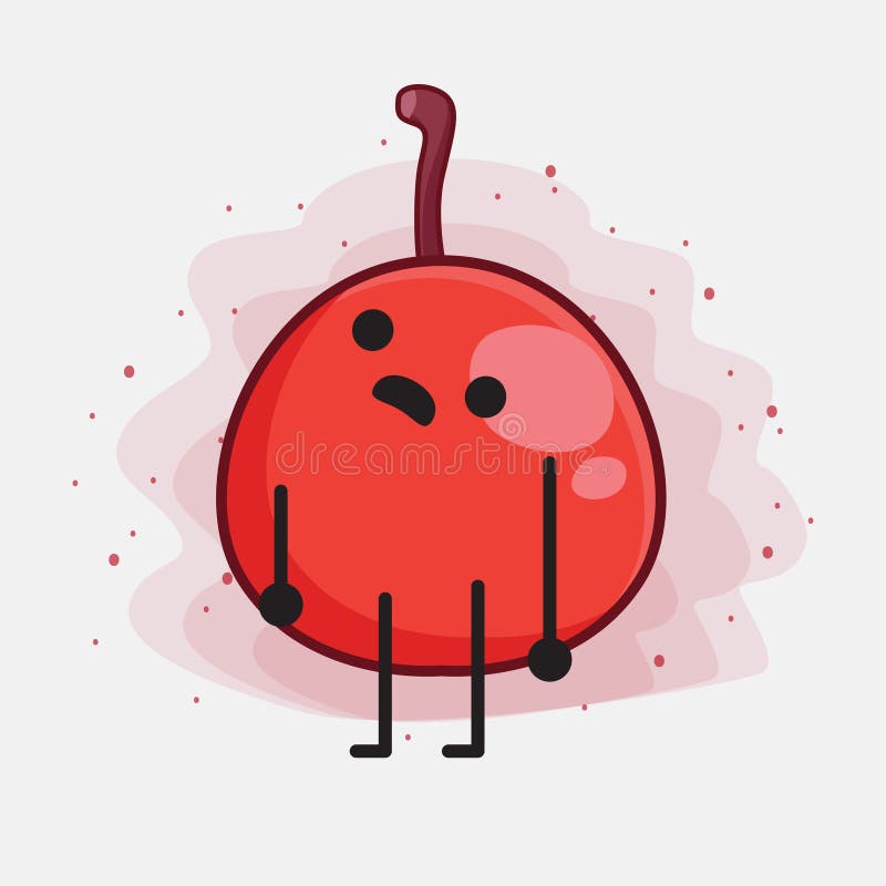 Hackberry Fruit Cute Character Illustration with Simple Face, Hands and ...