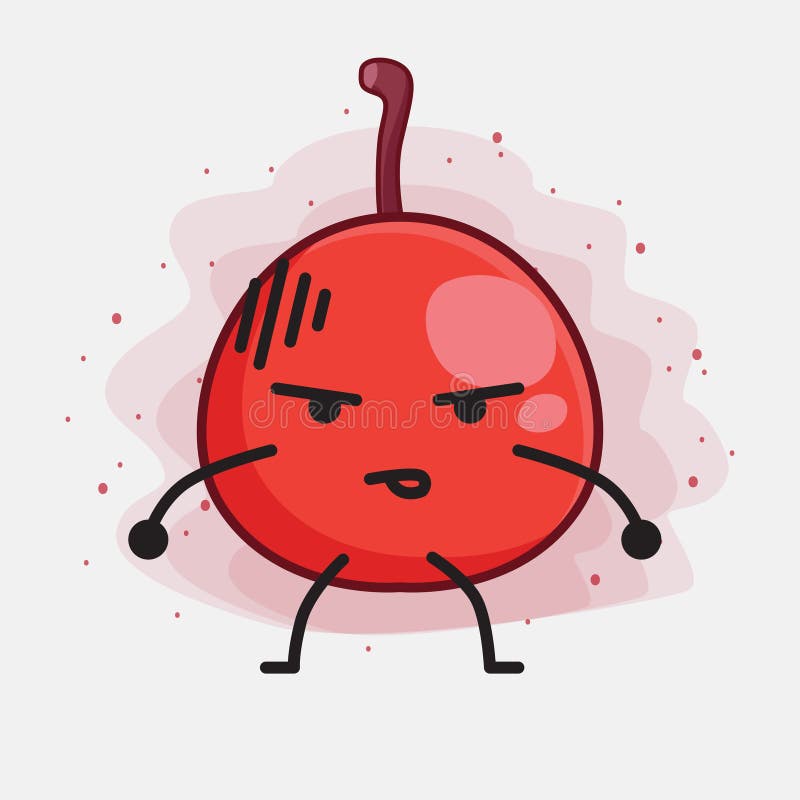 Hackberry Fruit Cute Character Illustration with Simple Face, Hands and ...