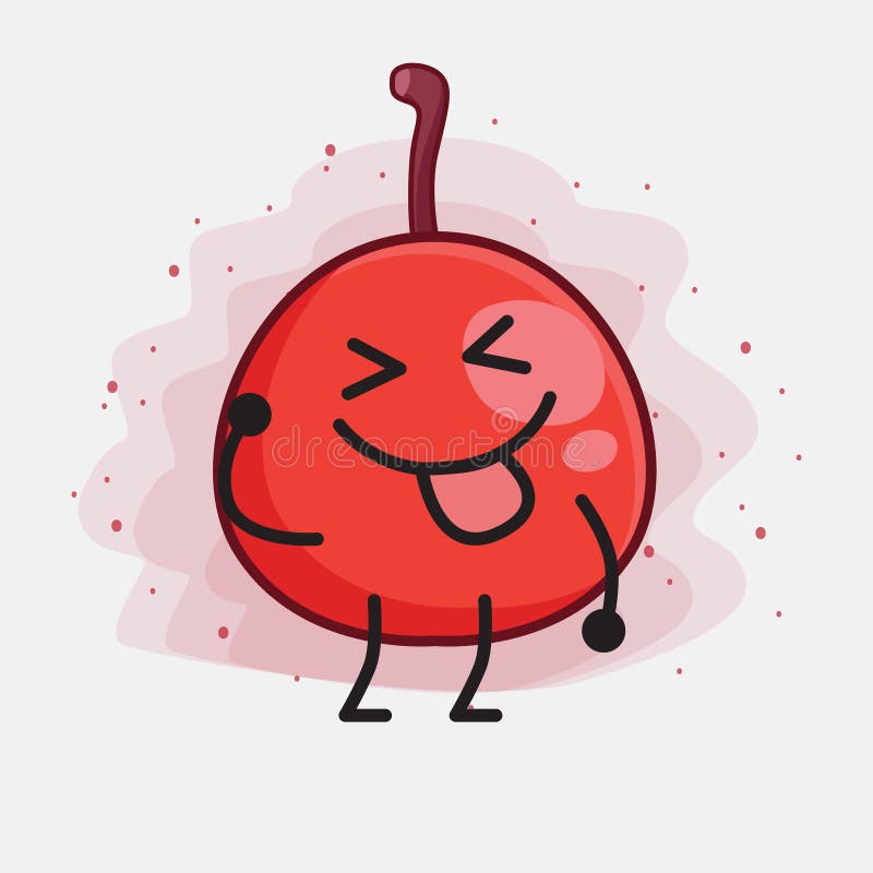 Hackberry Fruit Cute Character Illustration with Simple Face, Hands and ...