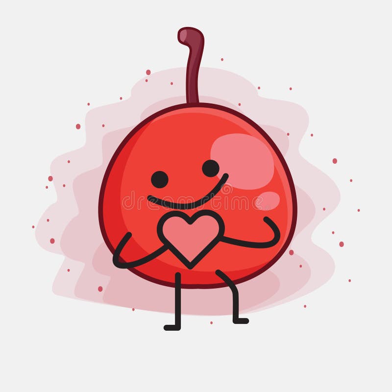 Hackberry Fruit Cute Character Illustration with Simple Face, Hands and ...