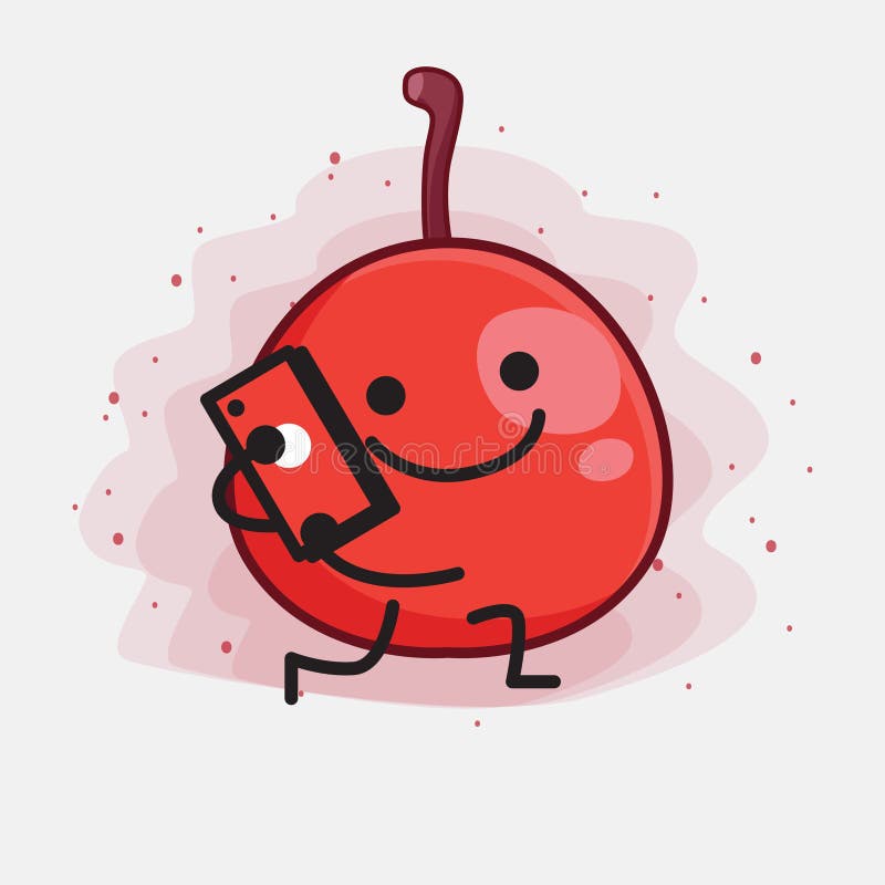 Hackberry Fruit Cute Character Illustration with Simple Face, Hands and ...