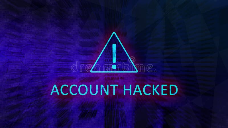 Account Hacked Concept with Exclamation Mark in Warning Triangle on Red ...