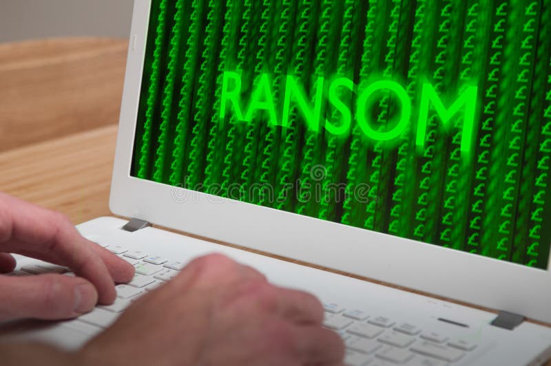 Ransomware Virus Has Encrypted Data in Laptop. Stock Image - Image of ...
