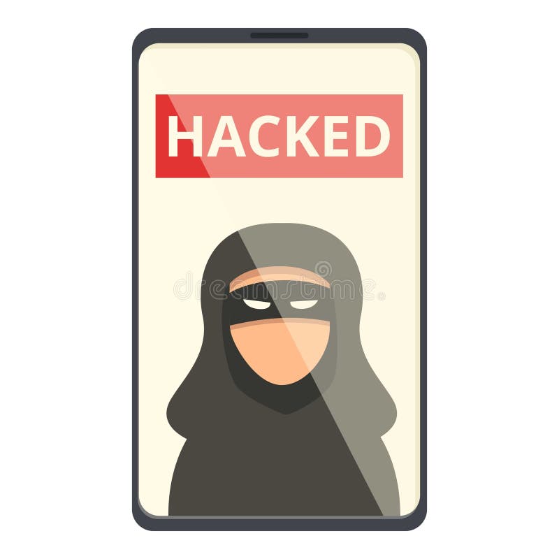 Hacked Data Icon Cartoon Vector. Cyber Attack Stock Vector ...