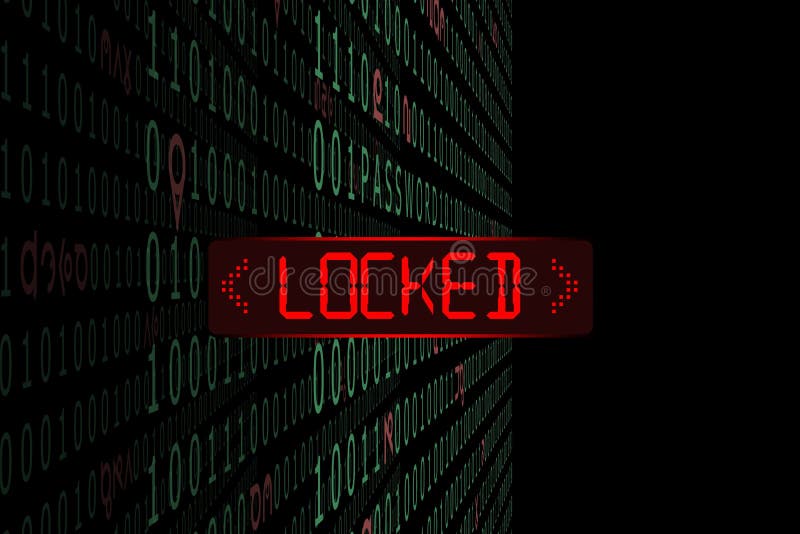 Hacked Data System is Locked. Stock Image - Image of digital, number ...